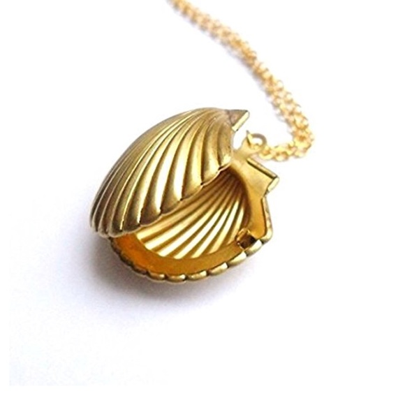 Jewelry | Sea Shell Locket Mermaid Necklace Golden | Poshmark